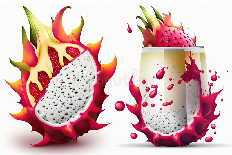 A Blended Concoction of Dragon Fruit Stock Illustration - Illustration ...