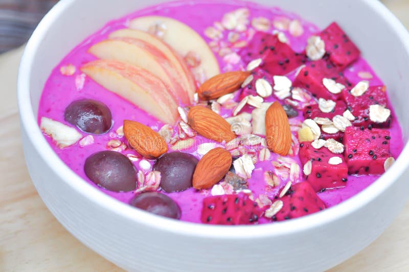 Blended Dragon Fruit and Yogurt or Blended Fruit Stock Photo - Image of ...