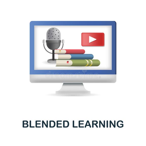 Blended Learning Icon. 3d Illustration from E-learning Collection Stock ...