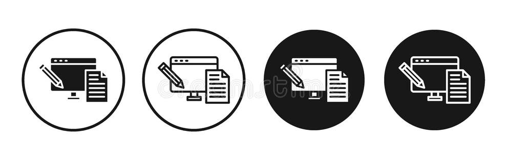 Blended Learning Icon Vector Set on White Background Stock Vector ...