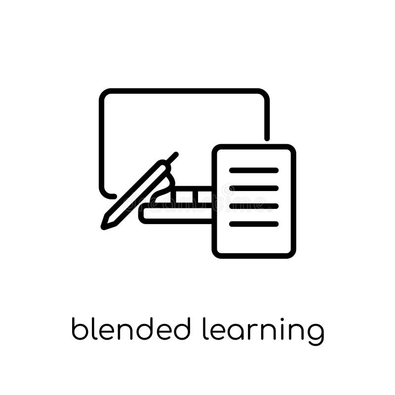 Blended Learning Icon. Trendy Modern Flat Linear Vector Blended Stock ...