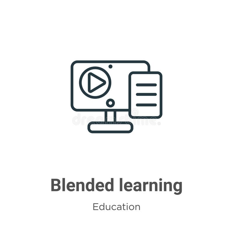 Blended Learning Outline Vector Icon. Thin Line Black Blended Learning ...