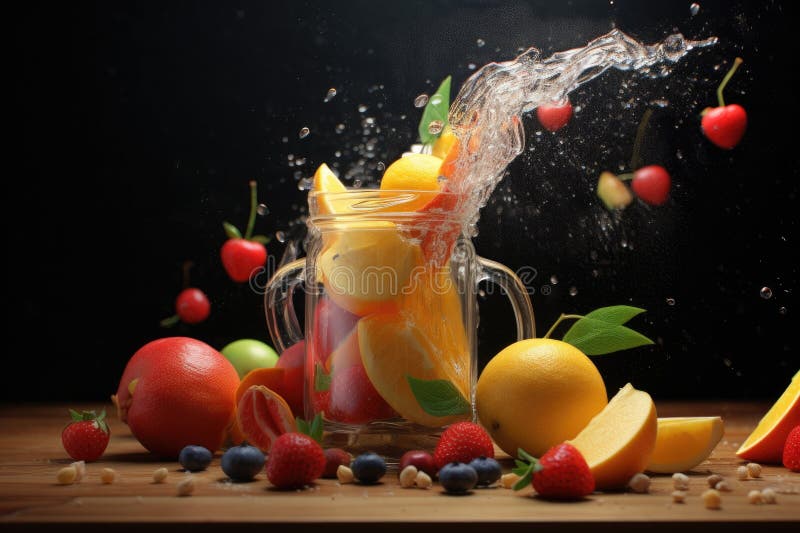 Blender in Action, Capturing Motion of Blending Fruits Stock ...