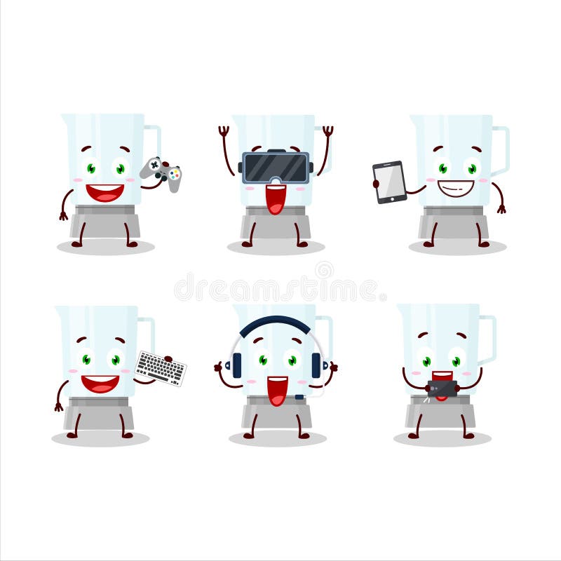 Blender Cartoon Character are Playing Games with Various Cute Emoticons ...