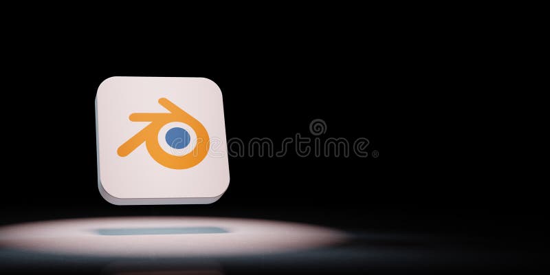 Blender 3D Software App Icon Spotlighted on Black Background Editorial ...