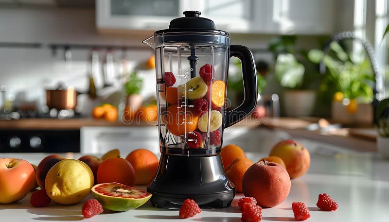 Blender Electrical Kitchen Appliance in Modern Kitchen Stock ...