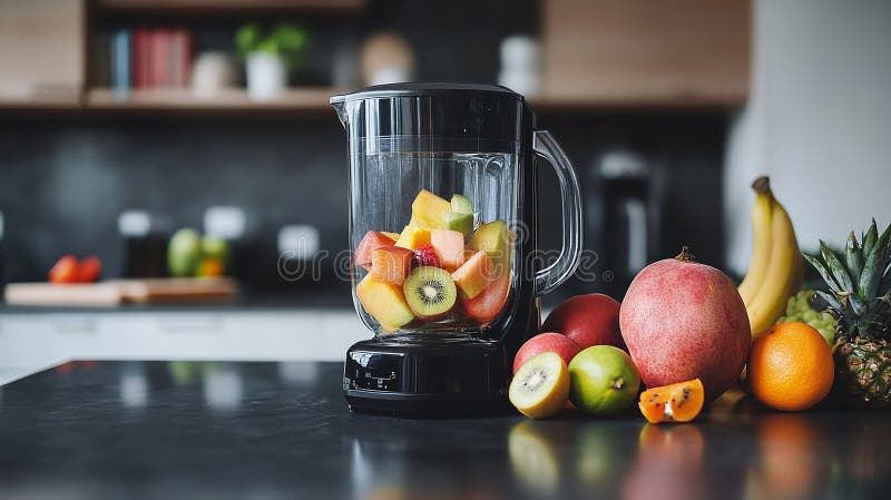 Blender and Fruits and Kitchen Space Stock Image - Image of energy ...