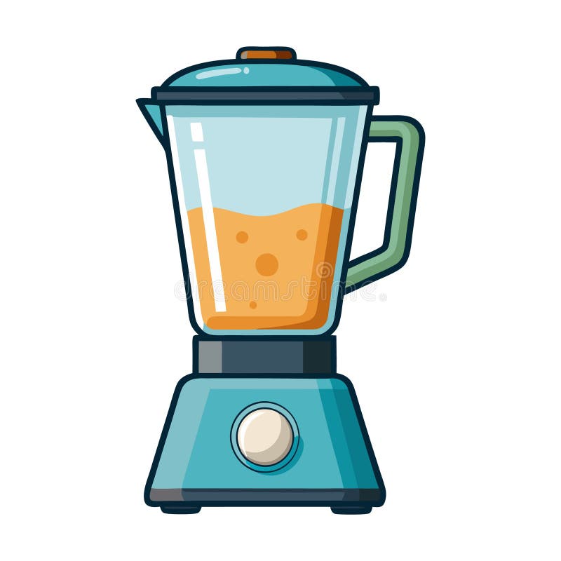 A Blender with a Glass Pitcher and a Green Handle Stock Vector ...