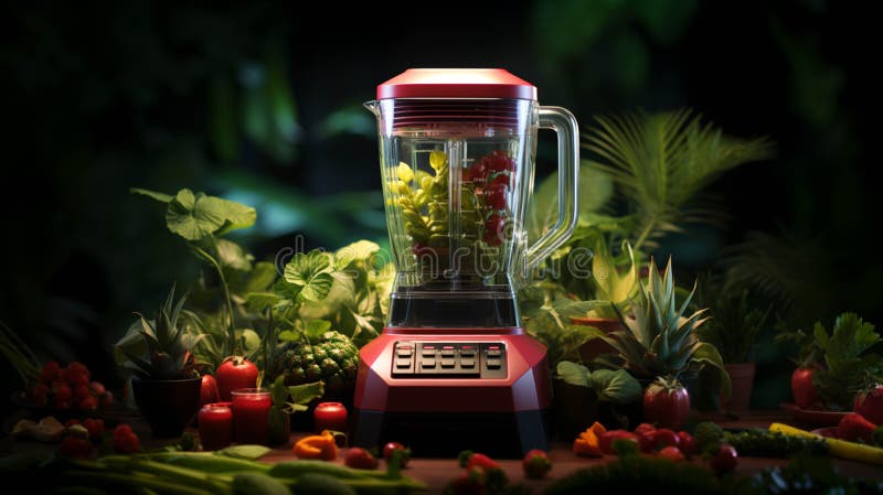 Blender Juice Machine on Red Stock Image - Image of cocktail, healthy ...