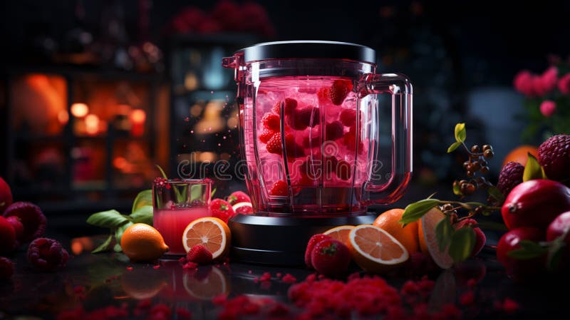 Blender Juice Machine on Red Stock Illustration - Illustration of ...