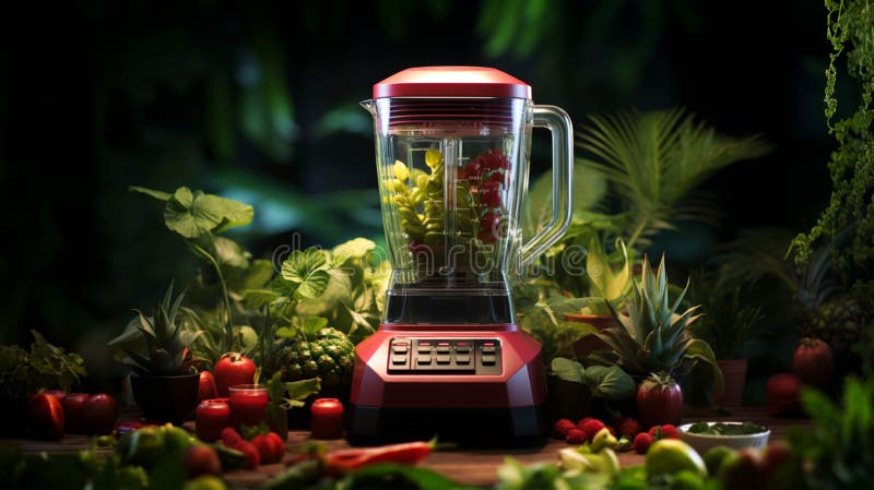Blender Juice Machine on Red Stock Illustration - Illustration of ...