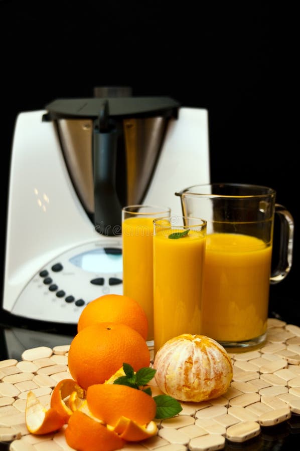 Blender or Mixer with Oranges Stock Image - Image of mixing, glasses ...