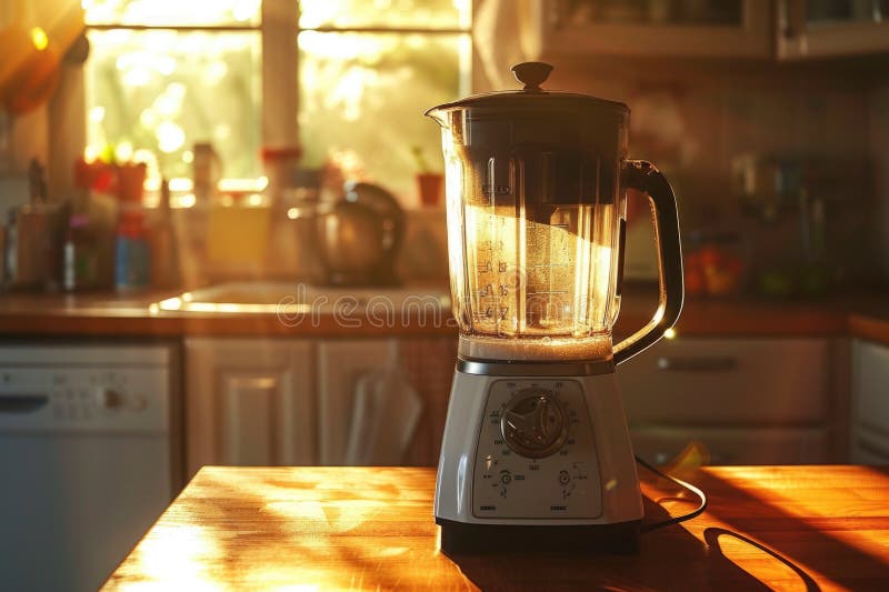 A Blender Placed on a Wooden Counter, Ready for Use in the Kitchen ...