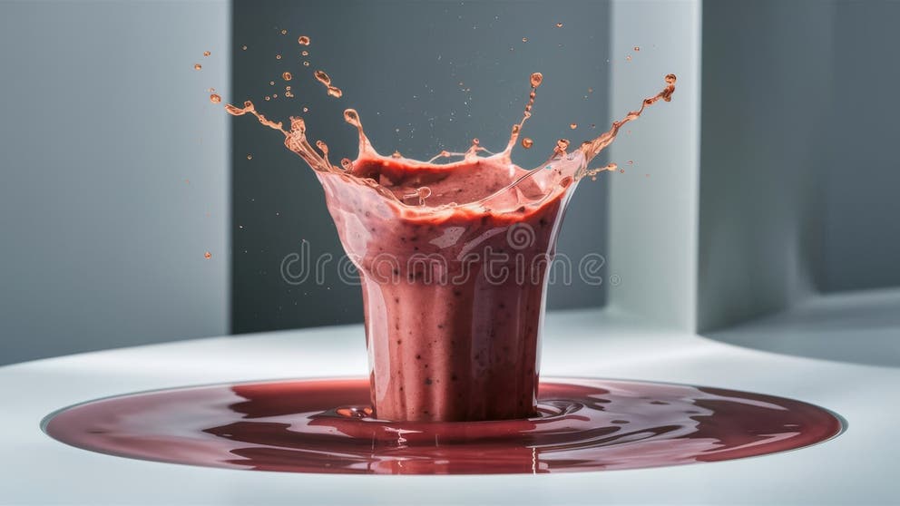 A Blender with a Red Liquid Splashing Out of it, AI Stock Photo - Image ...
