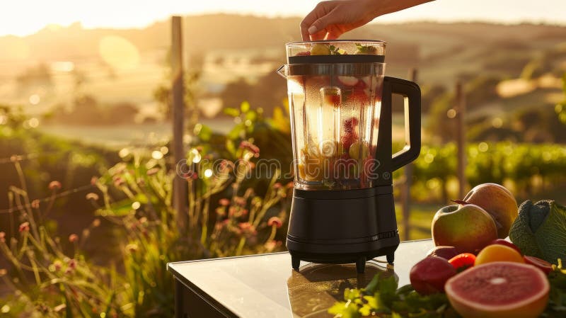Blender on the Table on the Summer Terrace Stock Photo - Image of ...