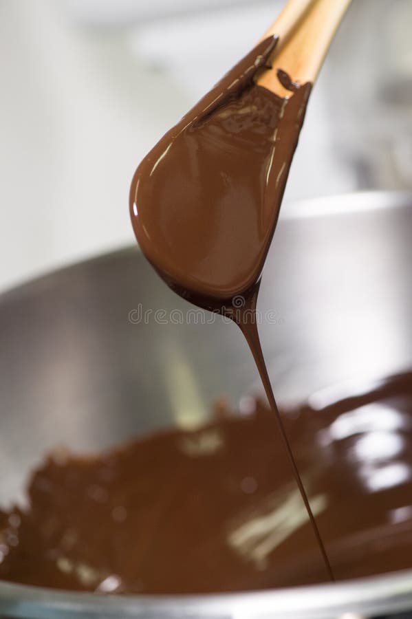 Blending Chocolate Cake in a Pastry Stock Photo - Image of icing ...