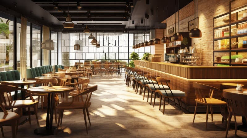 Blending Rustic Charm with Modern Flavors in Wooden Restaurant Cafe ...