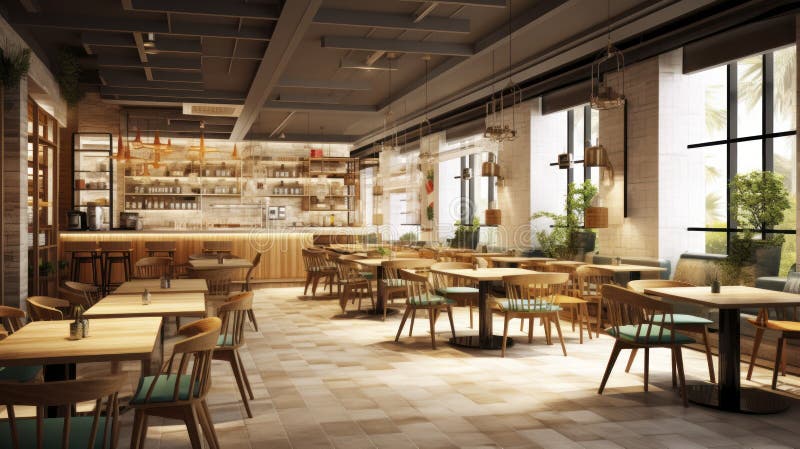 Blending Rustic Charm with Modern Flavors in Wooden Restaurant Cafe ...