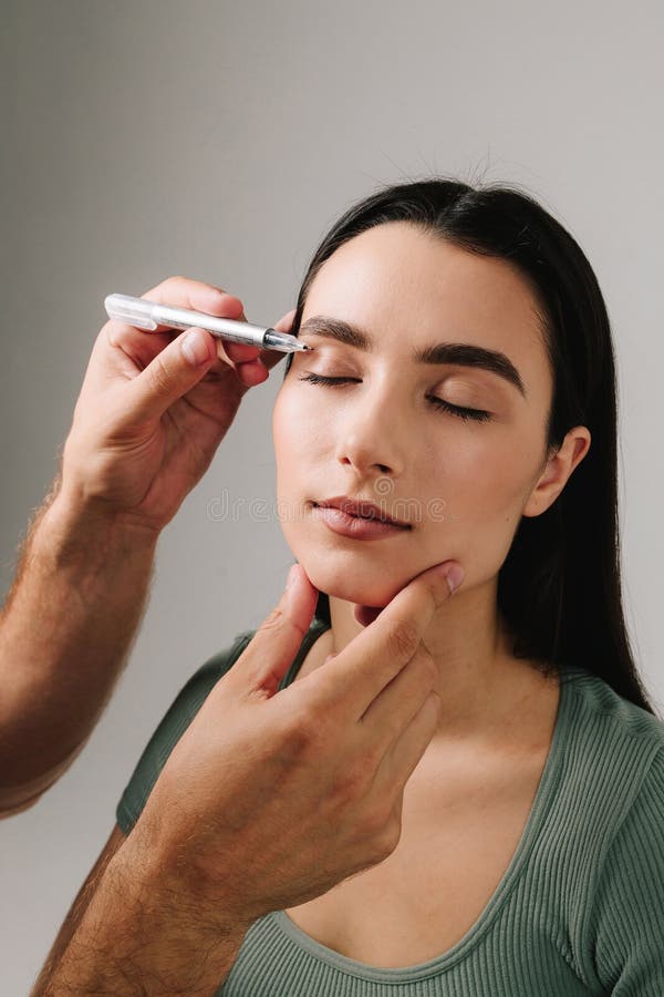 Blepharoplasty Markup Close-up on the Face before the Plastic Surgery ...