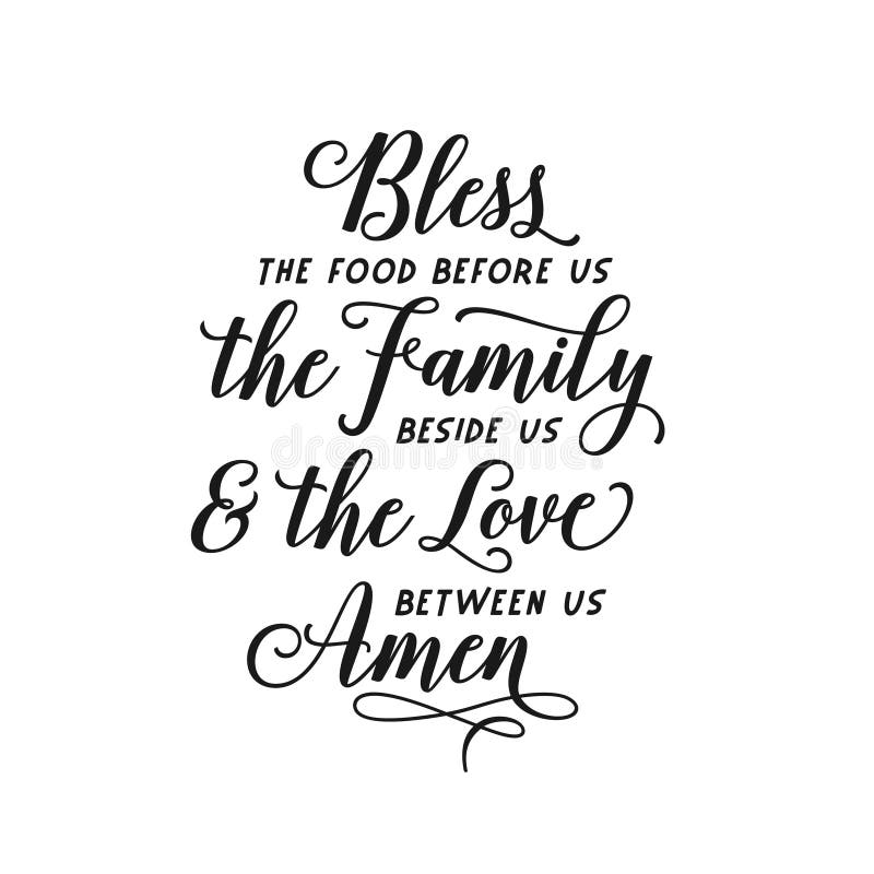 Bless the Food Kitchen Vector Typography. Stock Vector - Illustration ...