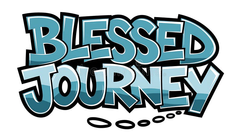 Blessed Journey Text Art Design Graphic Stock Illustration - Illustration of motivational ...