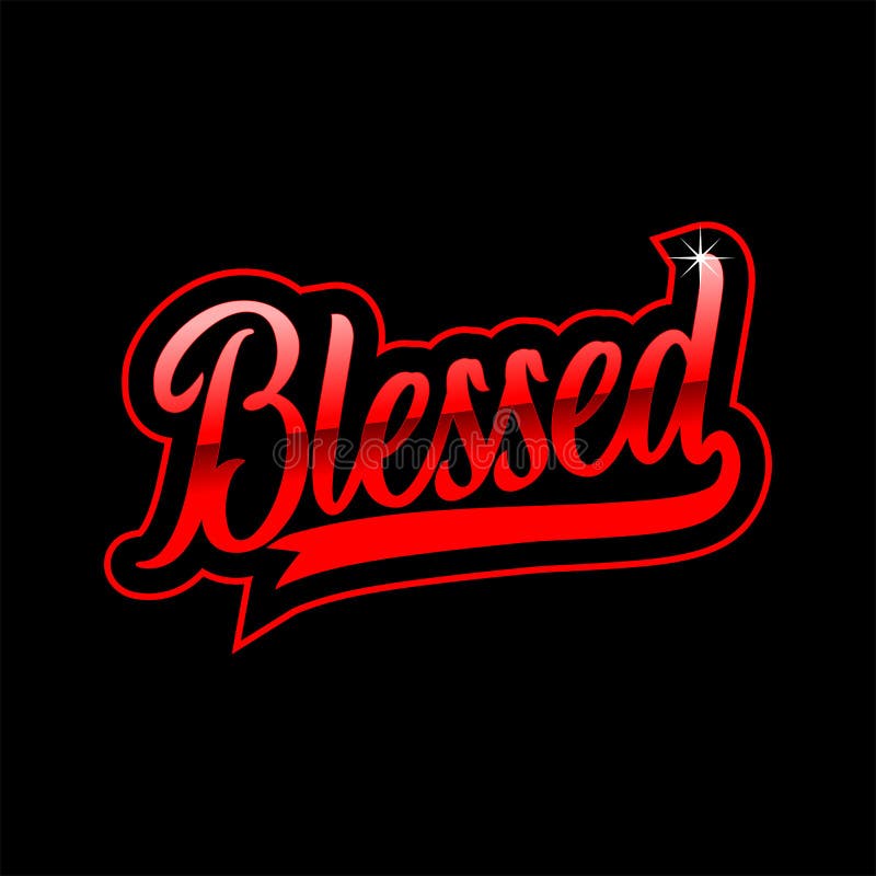 Blessed Lettering Typography Font Stock Vector - Illustration of line ...