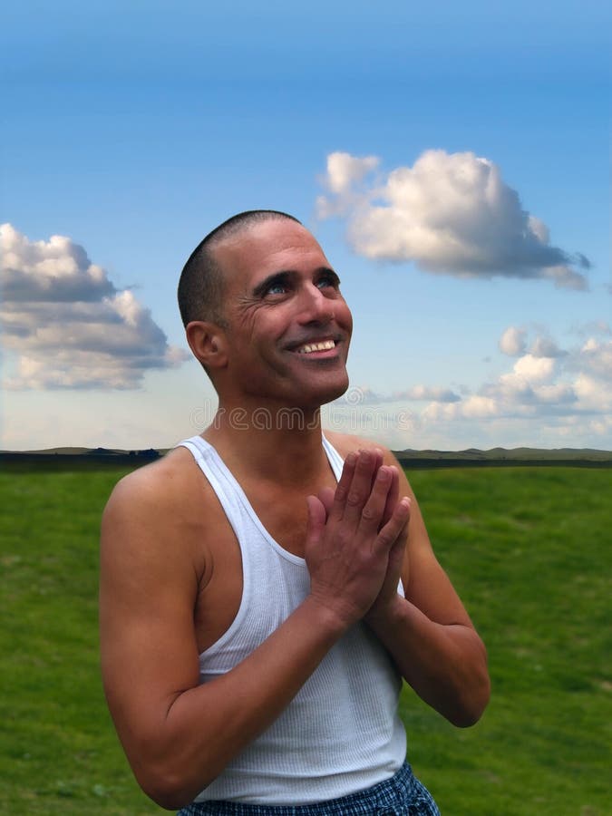 A blessed man stock photo. Image of shirt, hand, message - 6498750