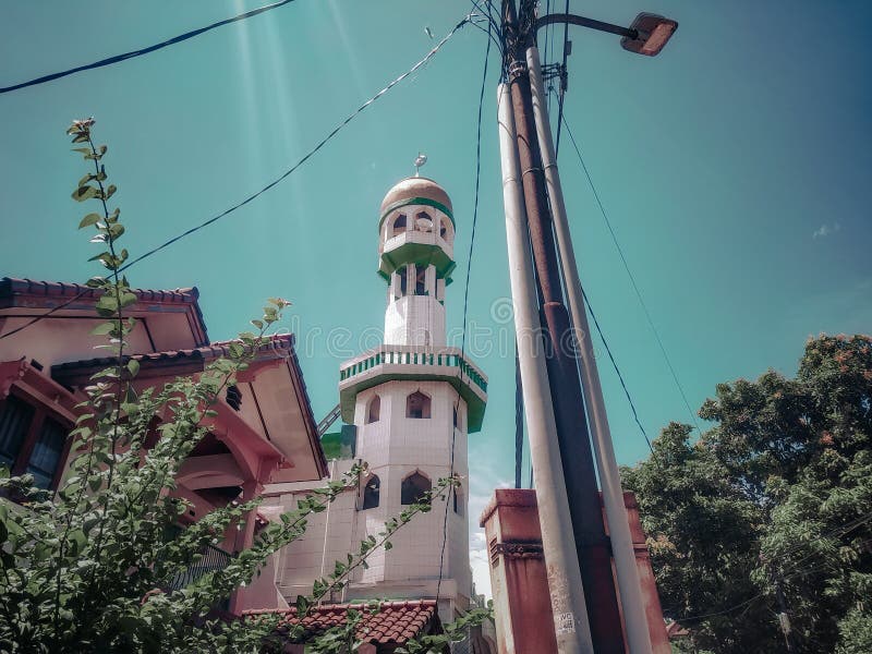 A Blessed Mosque Tower with Sunshine Stock Photo - Image of blessed ...