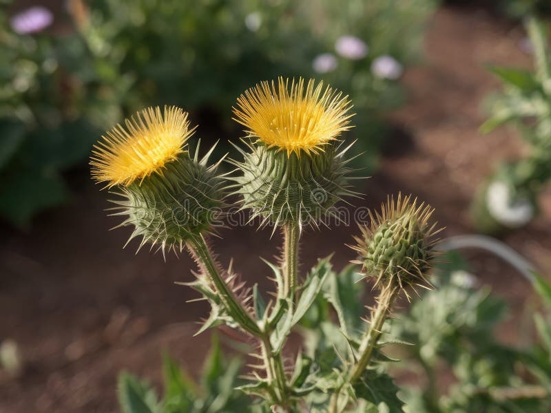 Blessed Thistle (Cnicus Benedictus) Stock Illustration - Illustration ...