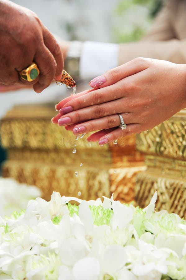 Blessed Water at Thai Wedding Ceremony Stock Photo - Image of ceremony ...