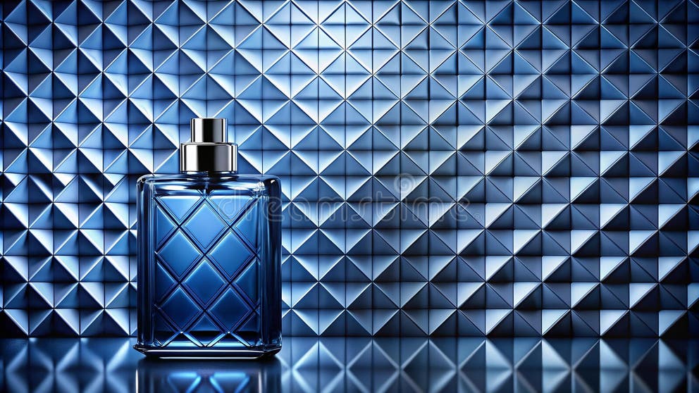 Bleu De Chanel on a Shelf with Geometric Patterns, Creating a Visual ...