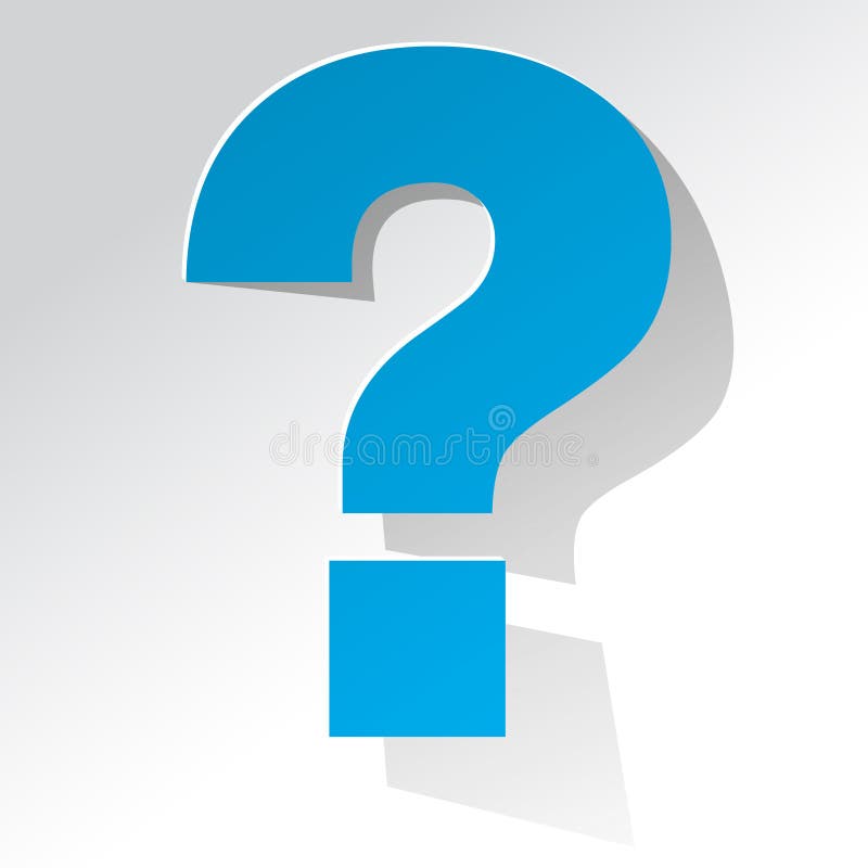 Bleu De Point D'interrogation Sur Un Fond Blanc Illustration de Vecteur ...