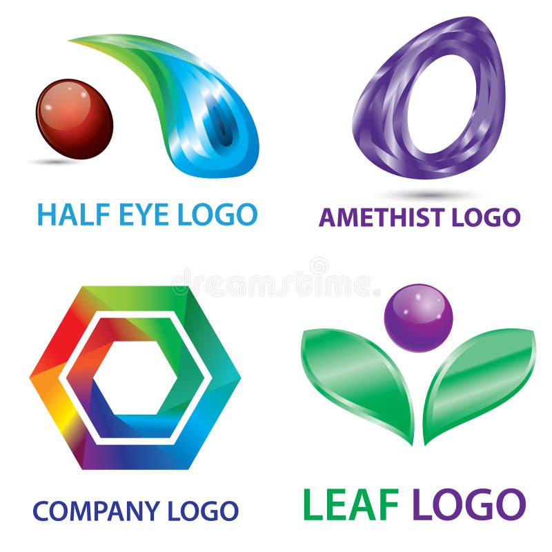 Blick Logo Template Colorfull-Regenbogen-3D Vektor Abbildung ...