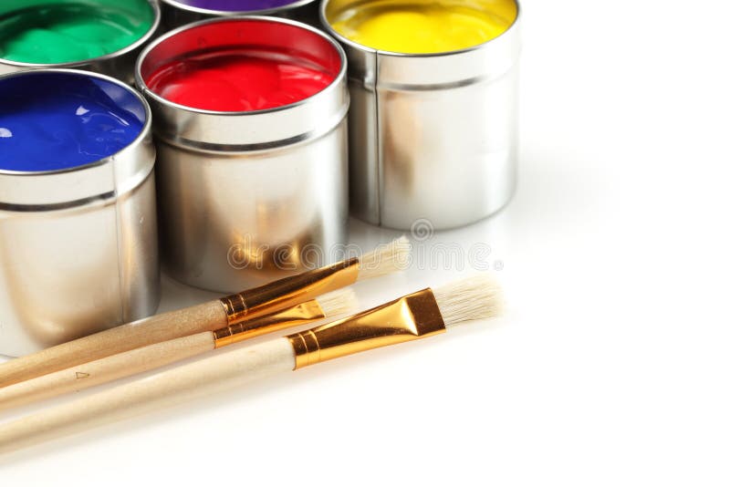 Blikken van verf stock foto. Image of kleuren, morserij - 17814052