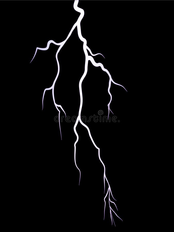Zwarte Bliksem Op Een Witte Achtergrond Stock Illustratie ...