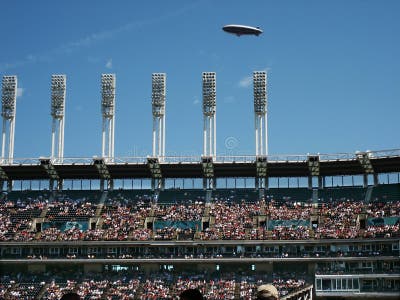 Blimp over stadium stock photo. Image of fans, cleveland - 188636