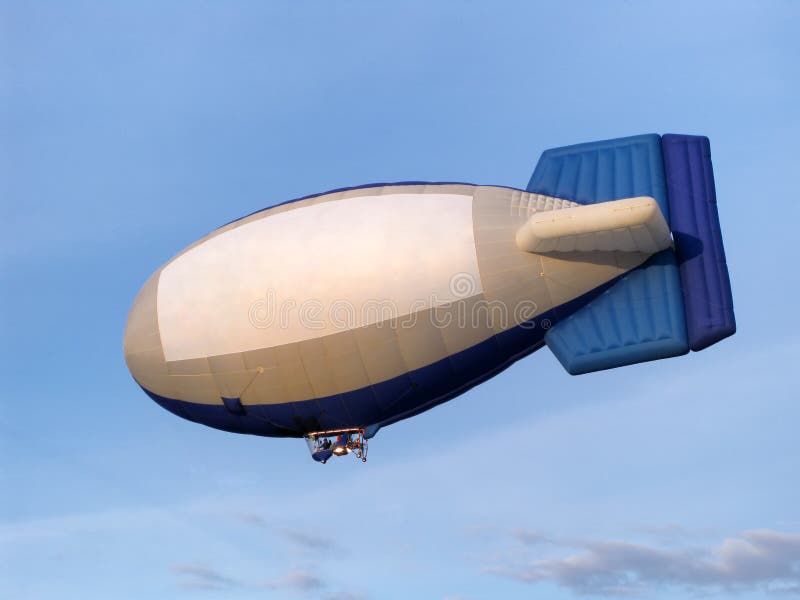 Blimp with a Pilot on the Background of Blue Skies Stock Image - Image ...