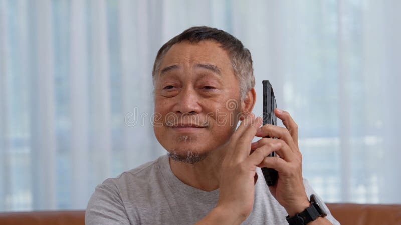Blind Asian Elderly Men Use Digital Assistant Get Ease of Access ...
