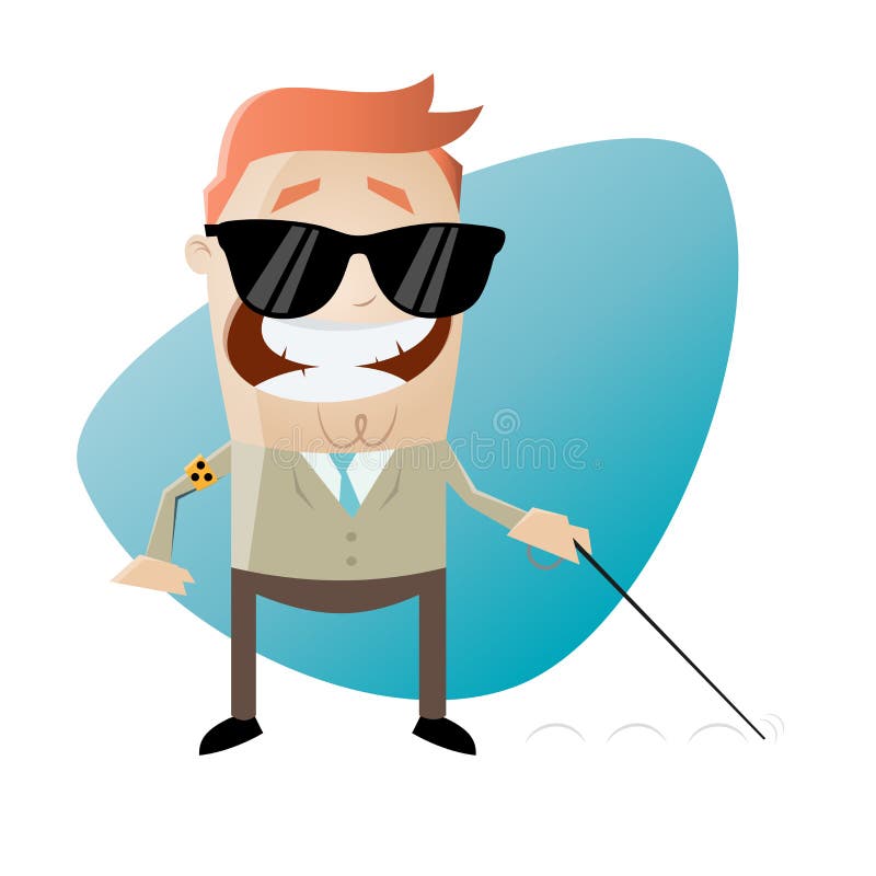Blind cartoon man stock vector. Illustration of business - 42097037