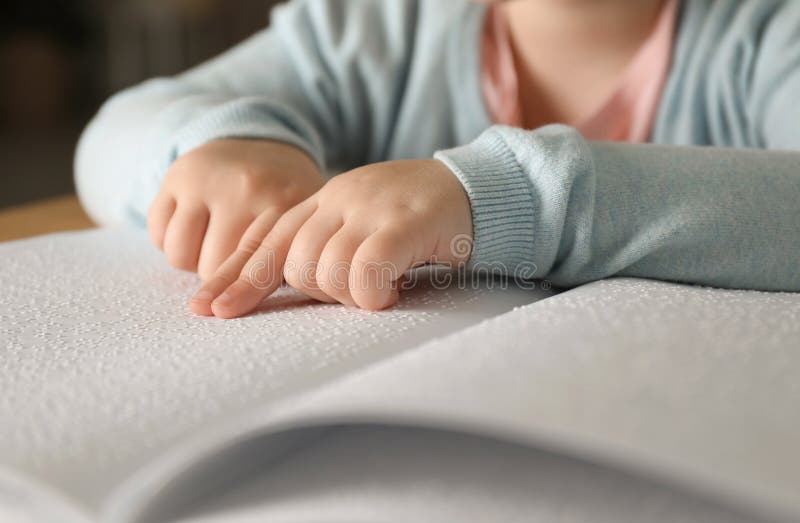 Blind Child Read Book Written Braille Stock Photos - Free & Royalty ...