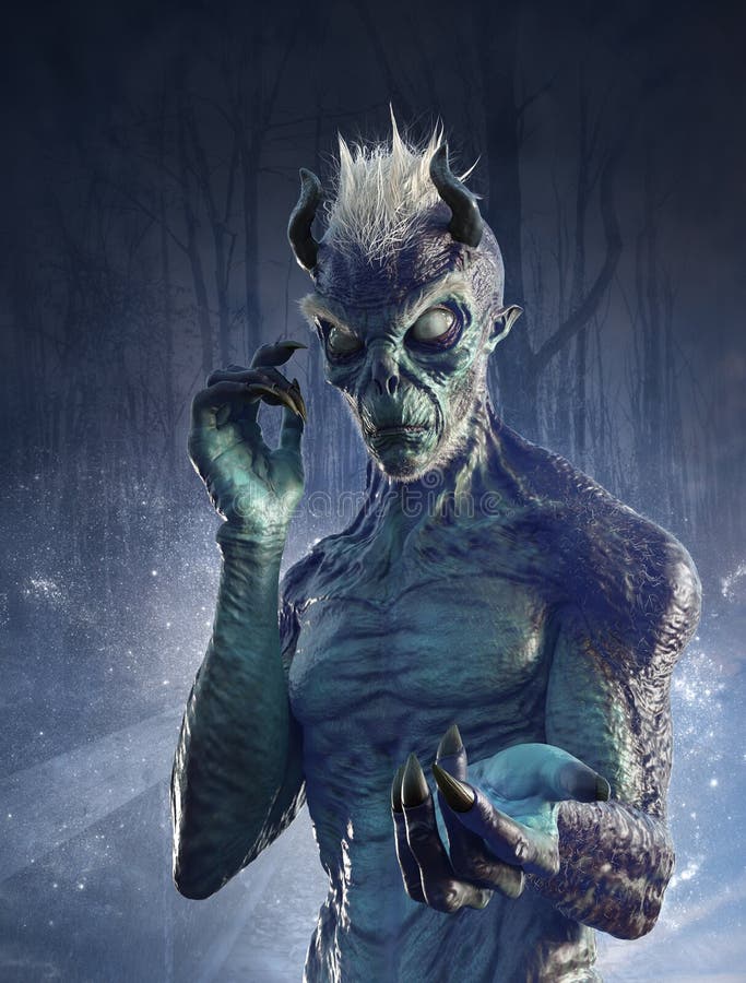 Blind Demon stock illustration. Illustration of rendering - 124743478