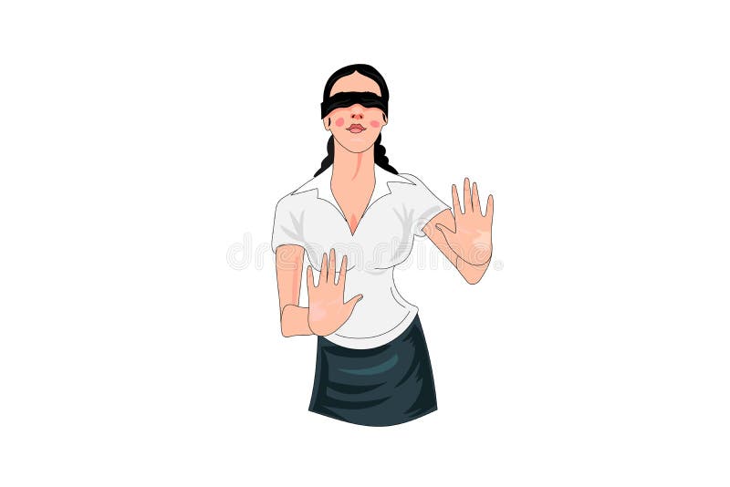 Blind Girl stock illustration. Illustration of render - 24302296