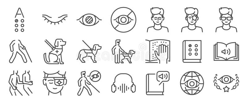 Blind Icon Set. it Includes Blindness, Impaired Vision, Inability ...