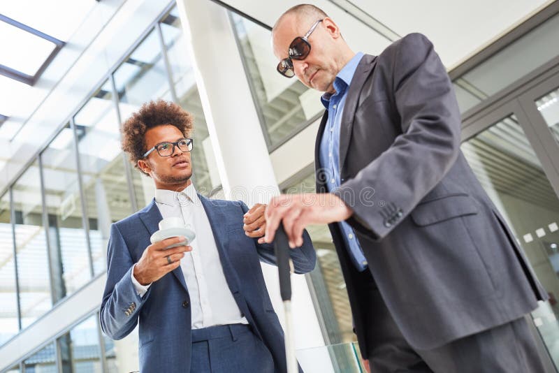 Blind Businessman Talking To Cane Stock Photo - Image of african ...