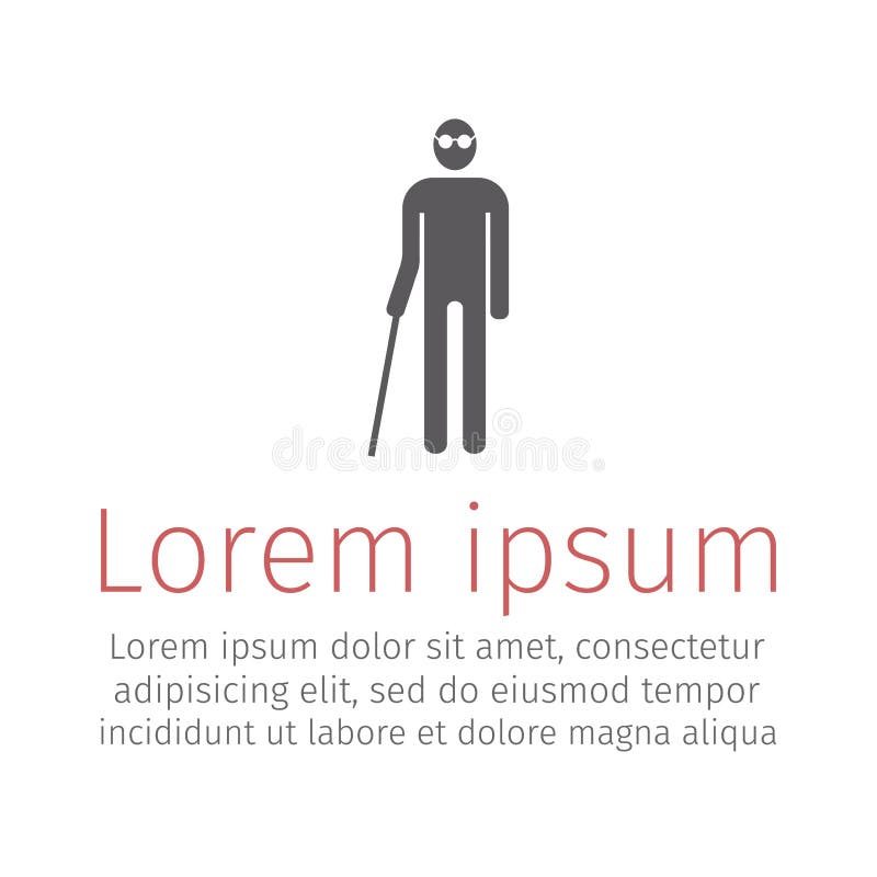 Blind Man Icon Vector Sign. Stock Vector - Illustration of design, flat ...