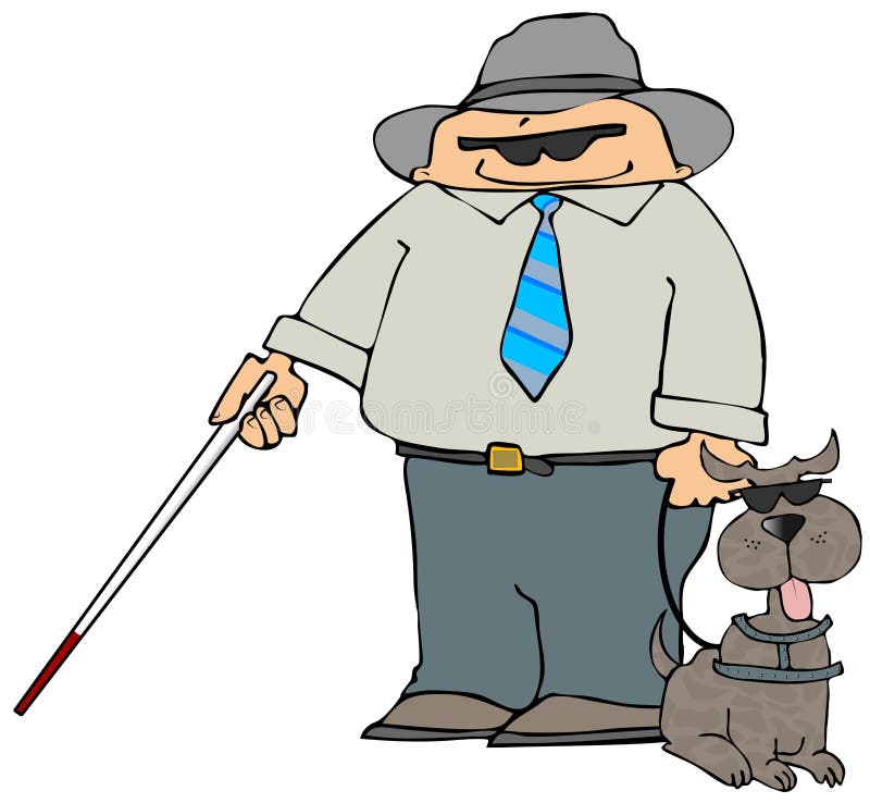 Blind Man with a Dog stock illustration. Illustration of canine - 3913795
