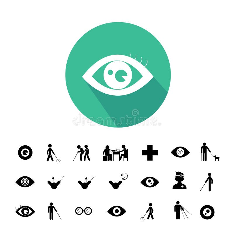 Blind Man and Hospital Icon Stock Vector - Illustration of blindness ...
