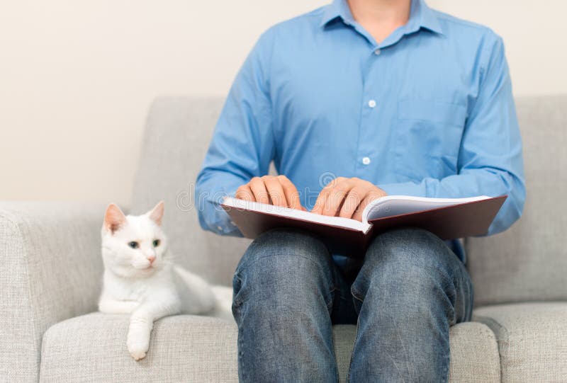Blind Man Reading Braille Book. Stock Photo - Image of literature, hand ...