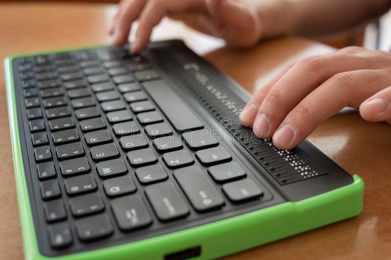 Braille keyboard stock image. Image of education, hand - 31447931