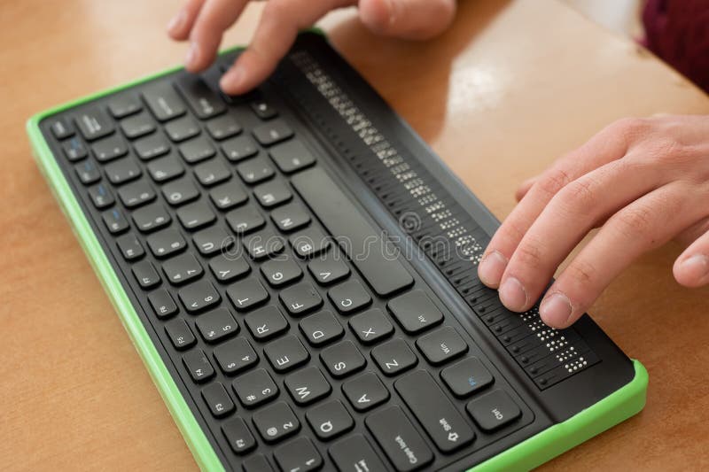 Braille keyboard stock image. Image of education, hand - 31447931